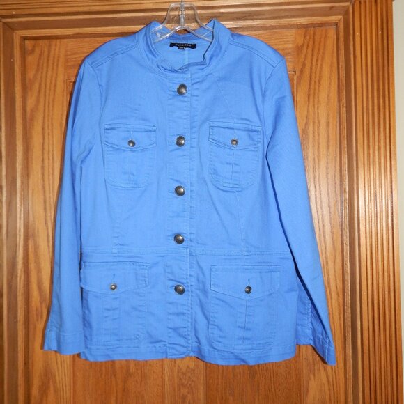 Talbots | Jackets & Coats | Talbots Womens Size Xl Blue Denim Safari ...